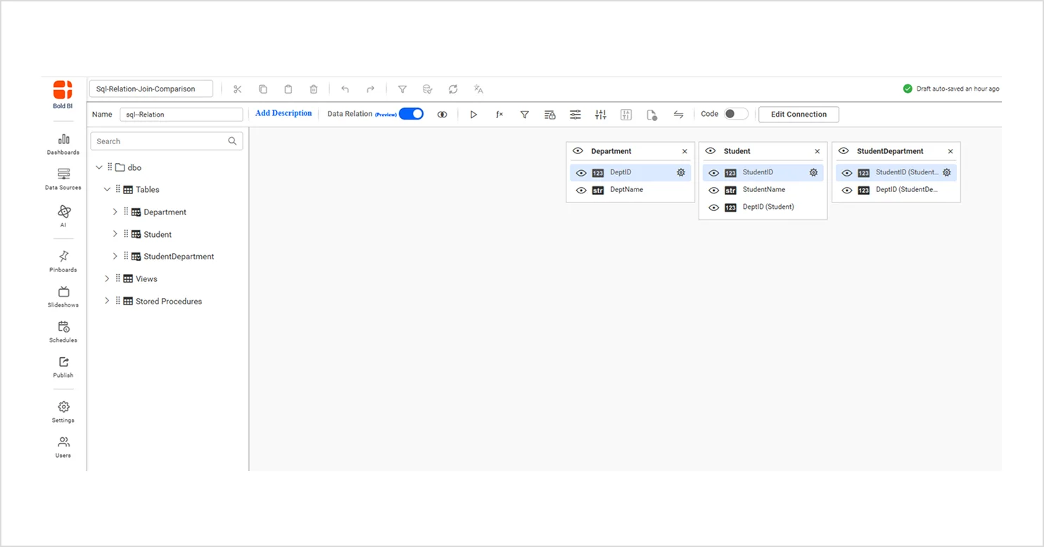 How to Configure Data Relationship in Bold BI Dashboards