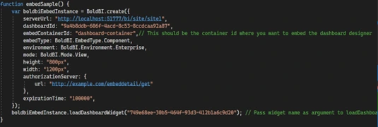 How to Embed a Widget from a Dashboard | Bold BI