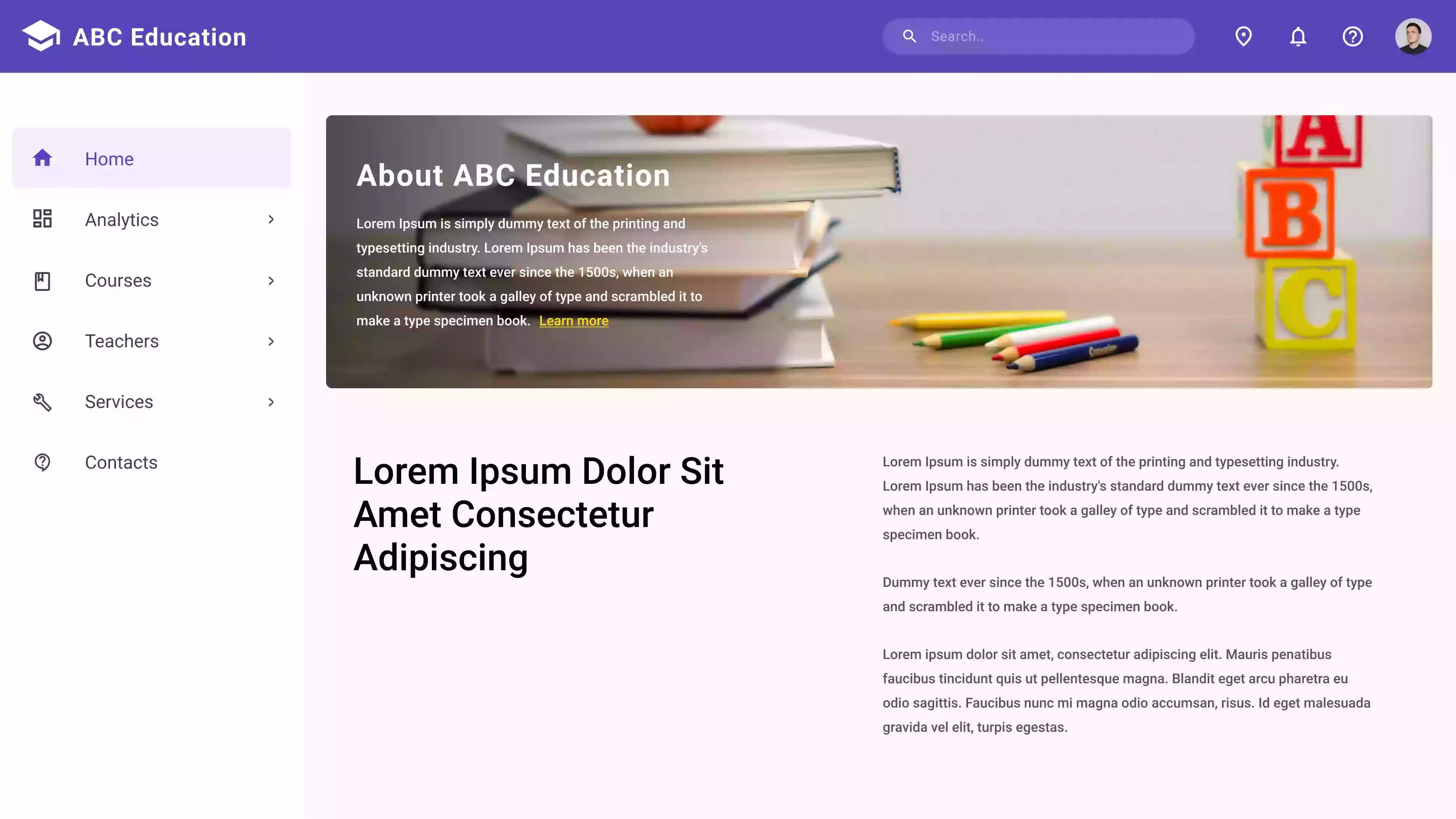Education dashboard for K-12 education enrollments | Bold BI