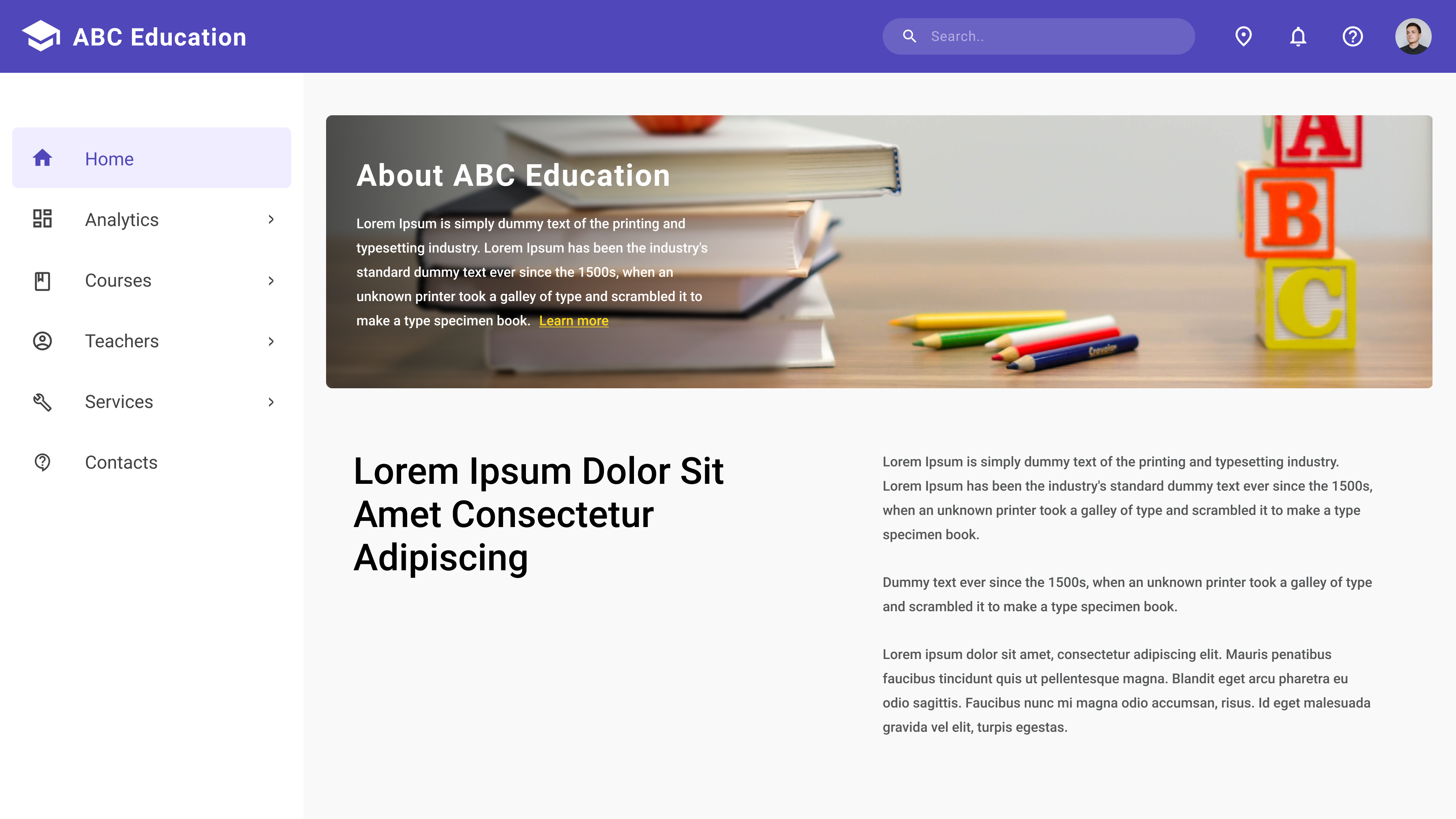 Education dashboard for K-12 education enrollments | Bold BI